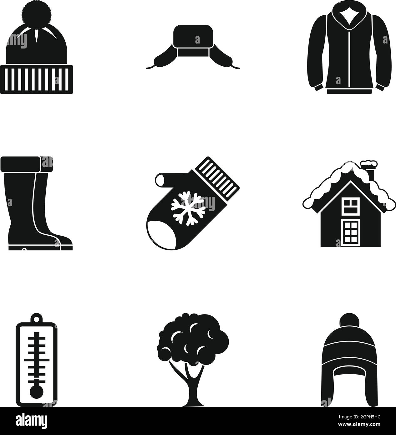 Winter holidays icons set, simple style Stock Vector Image & Art - Alamy