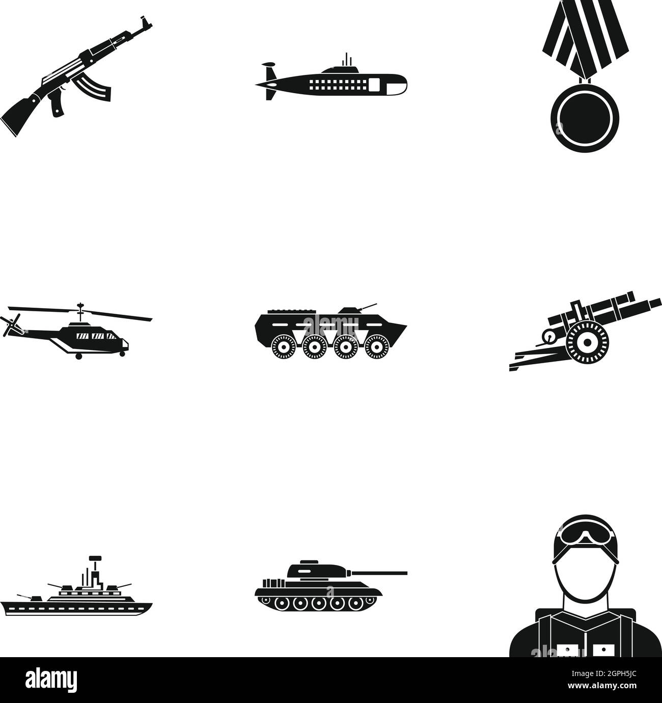 Military defense icons set, simple style Stock Vector Image & Art - Alamy