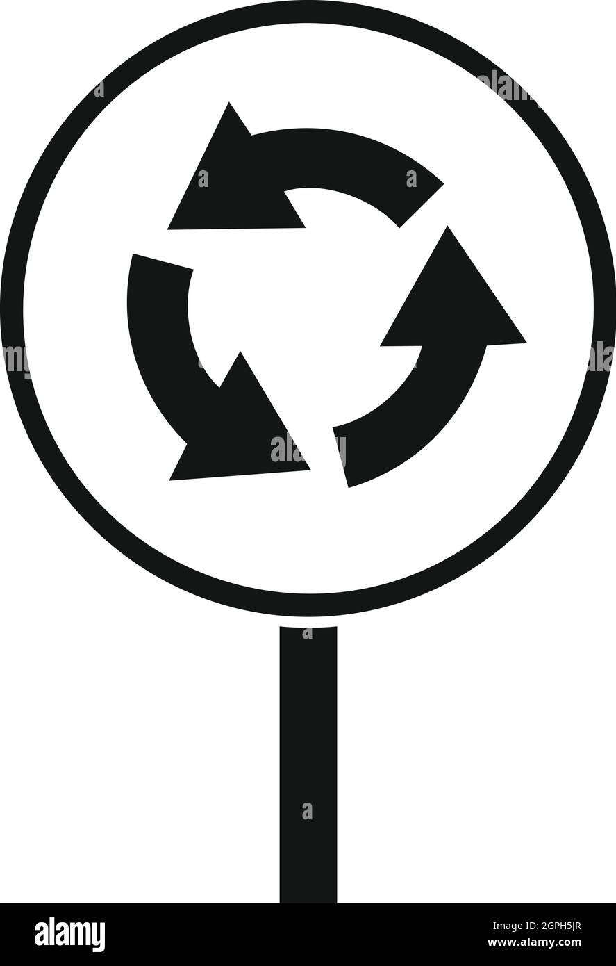 Road sign circular black arrow hi-res stock photography and images - Alamy