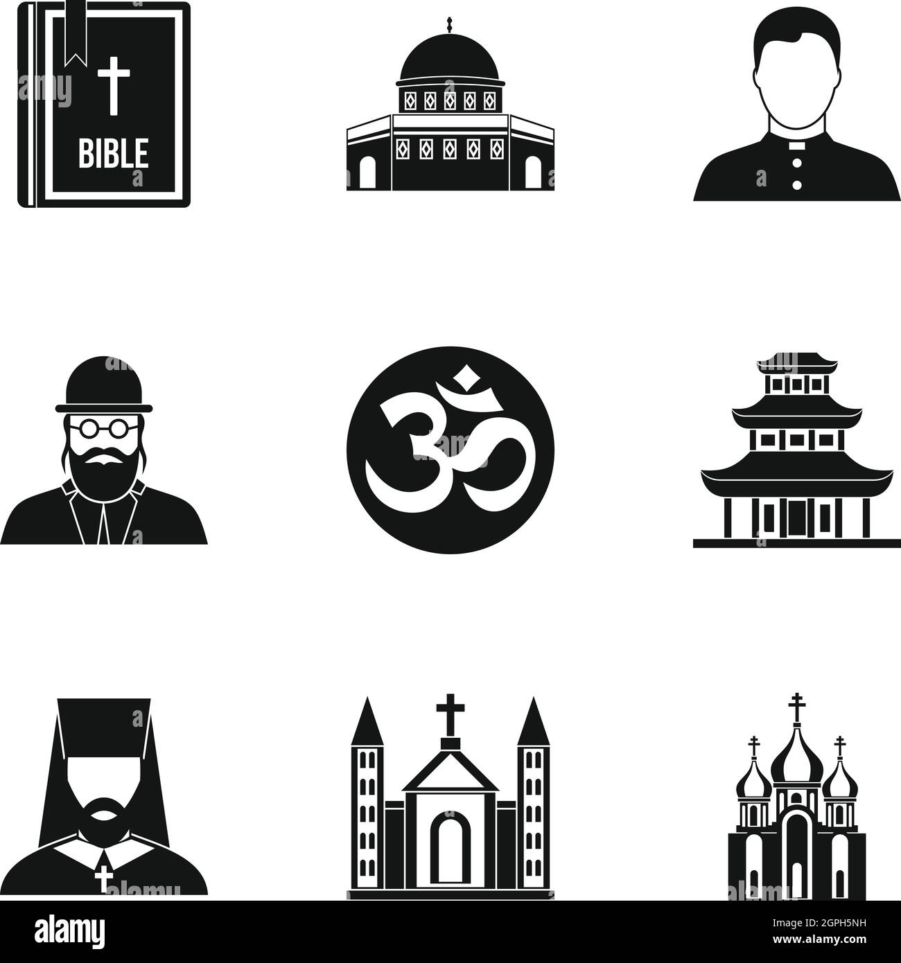 Religion icons set, simple style Stock Vector Image & Art - Alamy