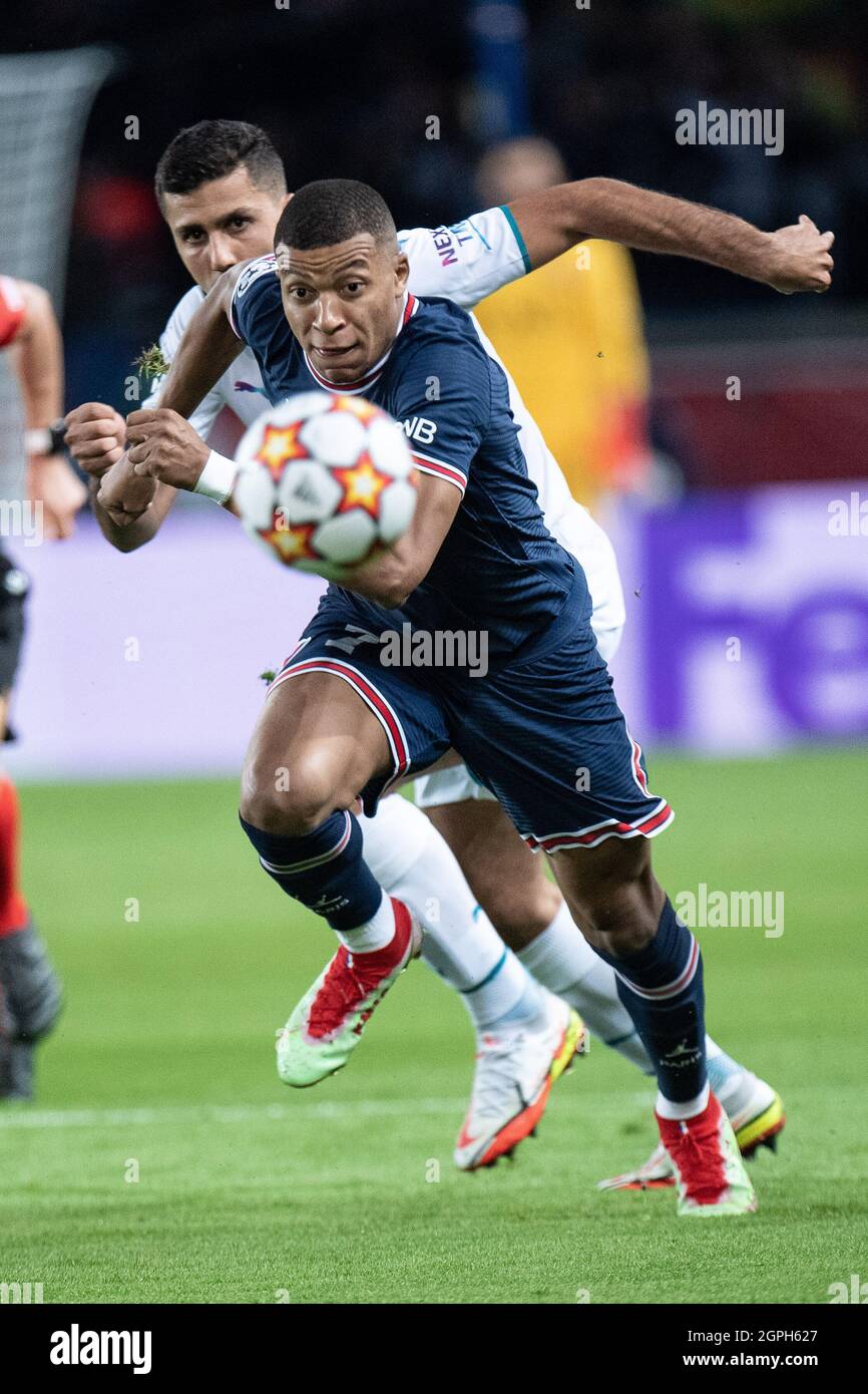 Kylian Mbappé of PSG during the UEFA Champions League group A match ...