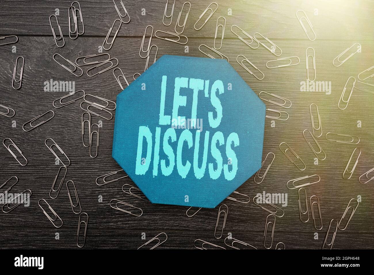 Sign displaying Let S Discuss. Internet Concept asking someone to talk ...