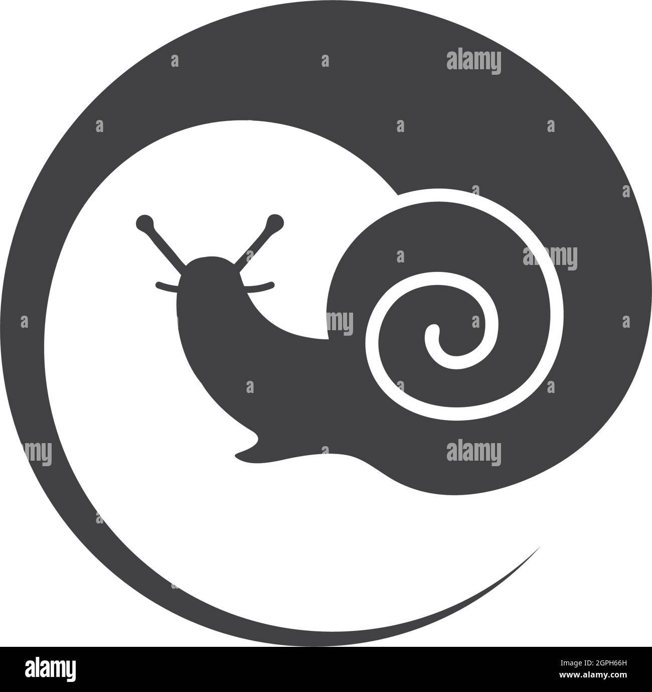 Vector snail silhouette hi-res stock photography and images - Alamy