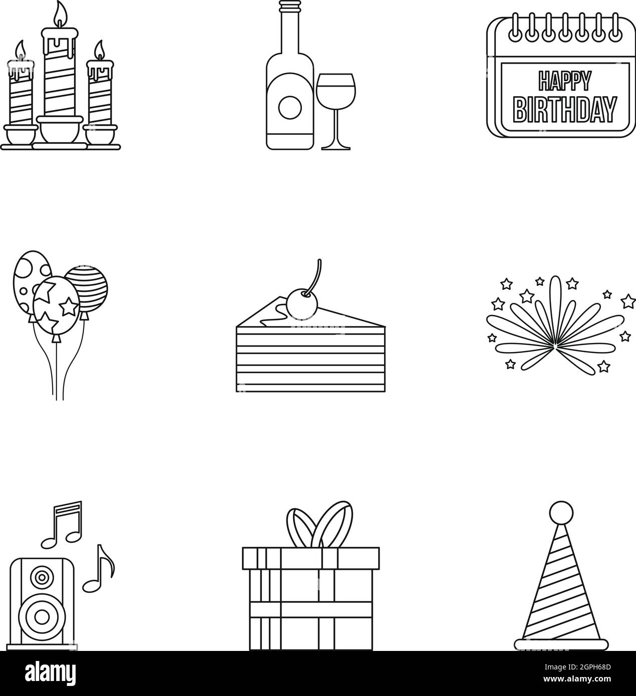 Birthday party invitation Black and White Stock Photos & Images - Alamy