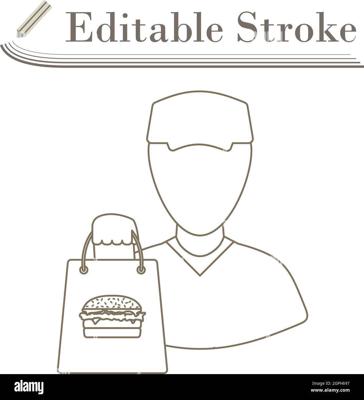 Line delivery man service Cut Out Stock Images & Pictures - Alamy