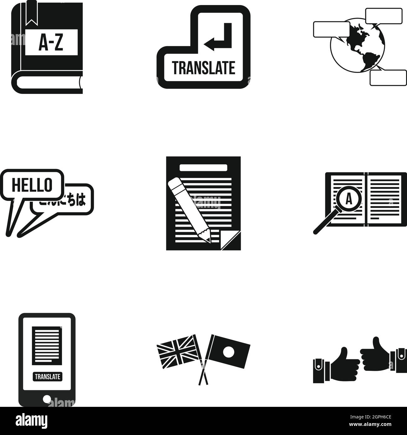 Translation vector icons hi-res stock photography and images - Alamy