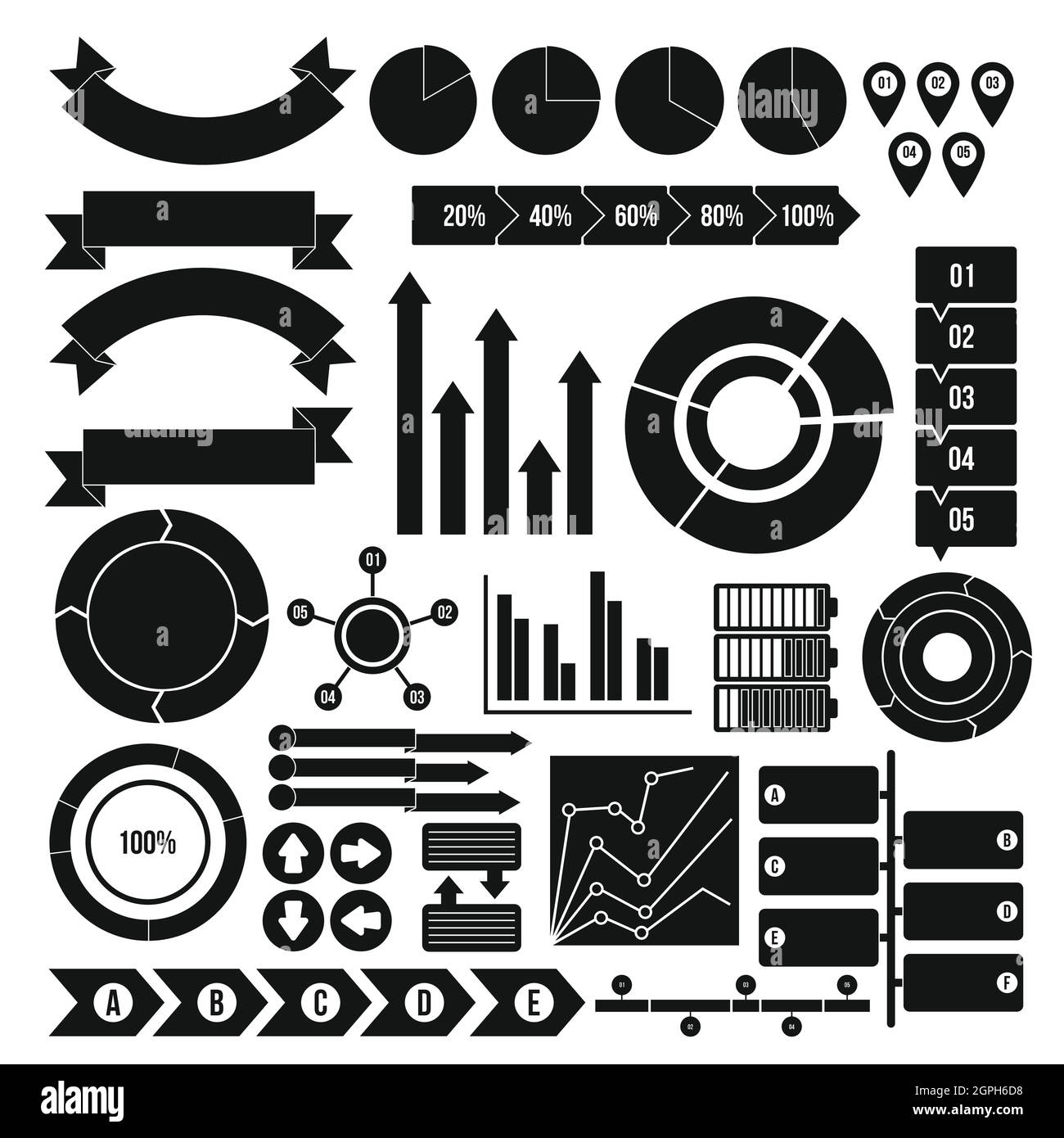 Infographic design parts icons set, simple style Stock Vector Image ...