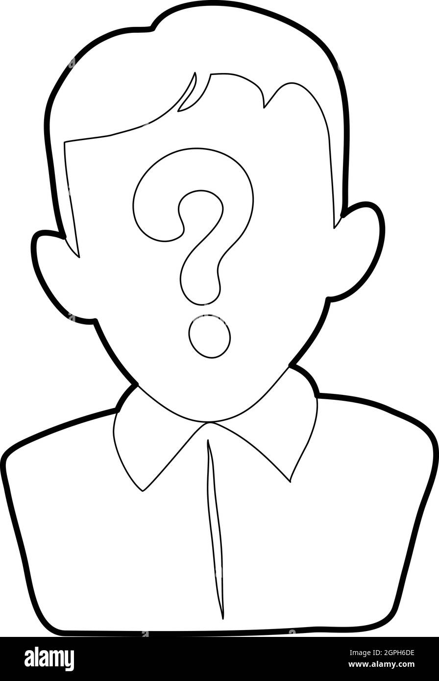 Man question icon, outline style Stock Vector Image & Art - Alamy
