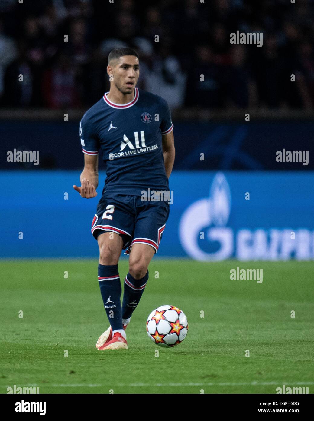 Achraf Hakimi of Paris Saint-Germain during the UEFA Champions League ...