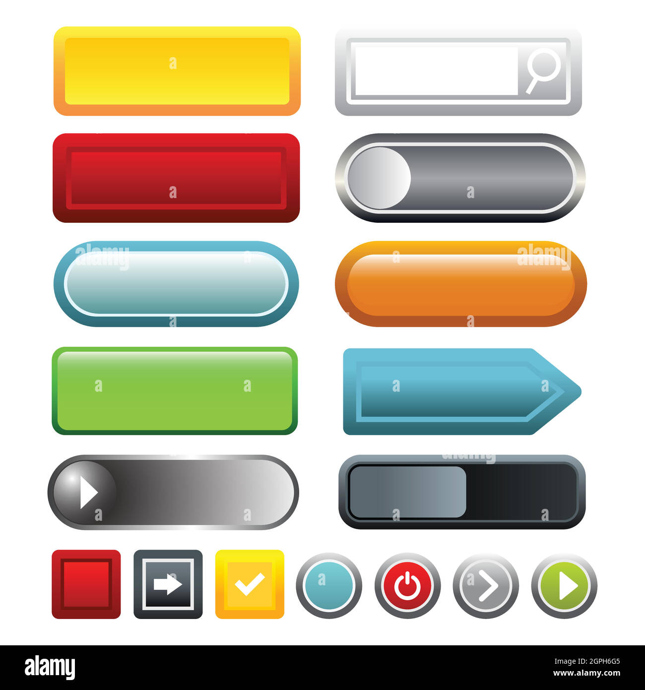 Colorful blank web button icons set, cartoon style Stock Vector Image & Art - Alamy