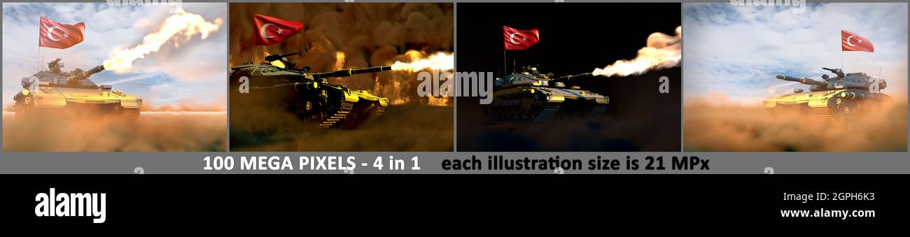 4 high detail pictures of heavy tank with not existing design and with ...