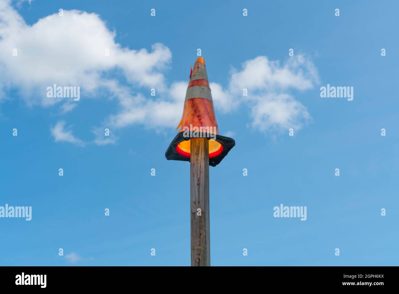 Traffic Cone on a stick Stock Photo - Alamy