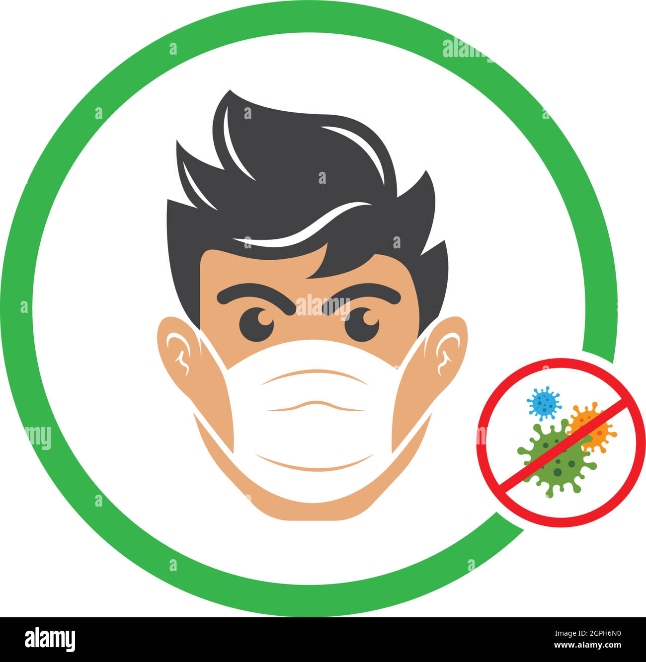 Face mask portrait human Stock Vector Images - Alamy