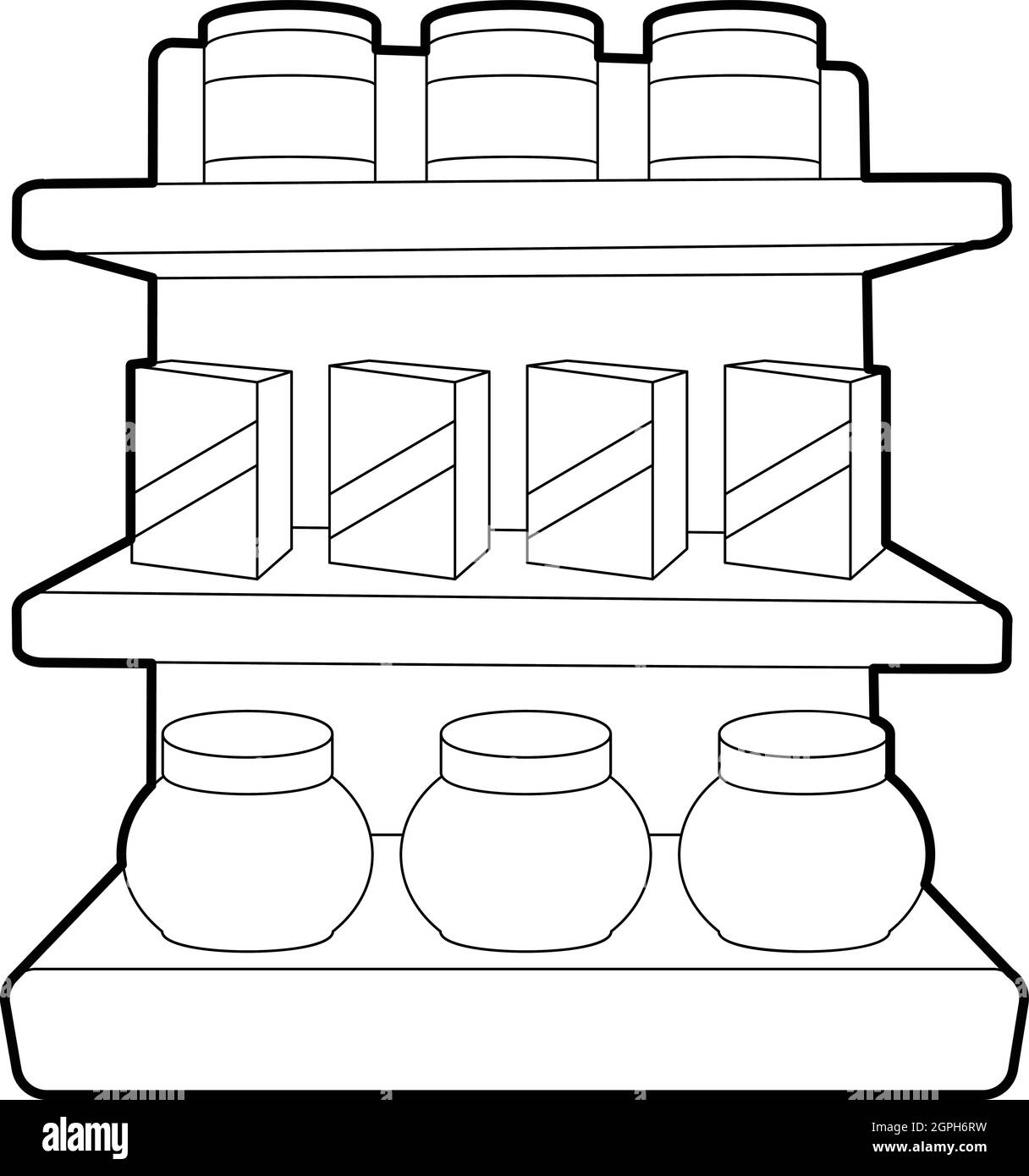 Supermarket store shelves Stock Vector Images - Alamy