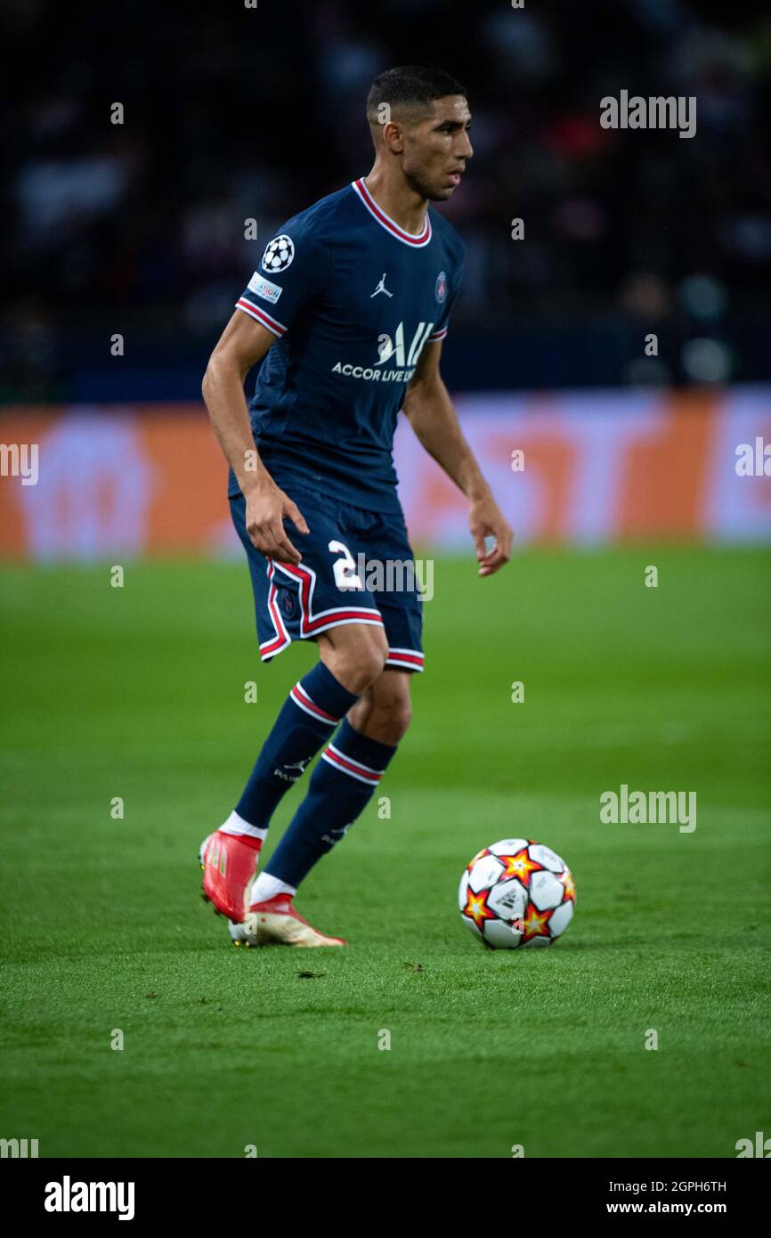 Achraf Hakimi of Paris Saint-Germain during the UEFA Champions League ...