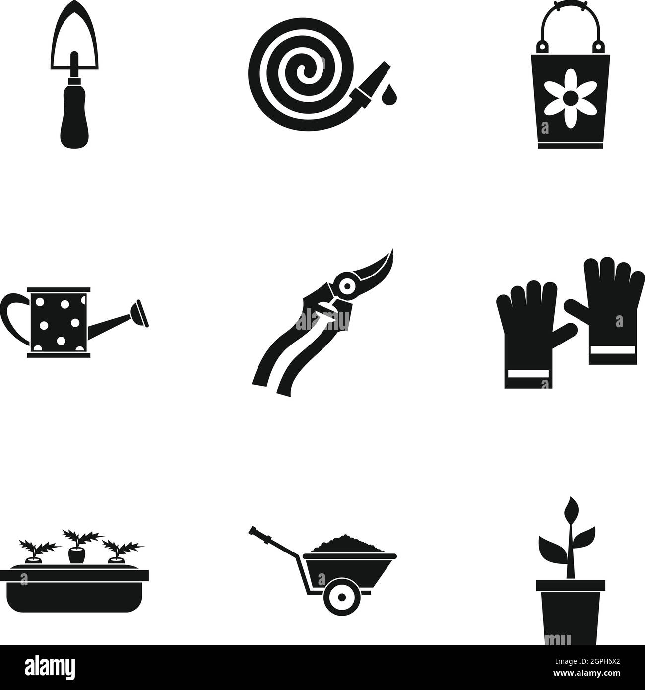 Garden icons set, simple style Stock Vector Image & Art - Alamy