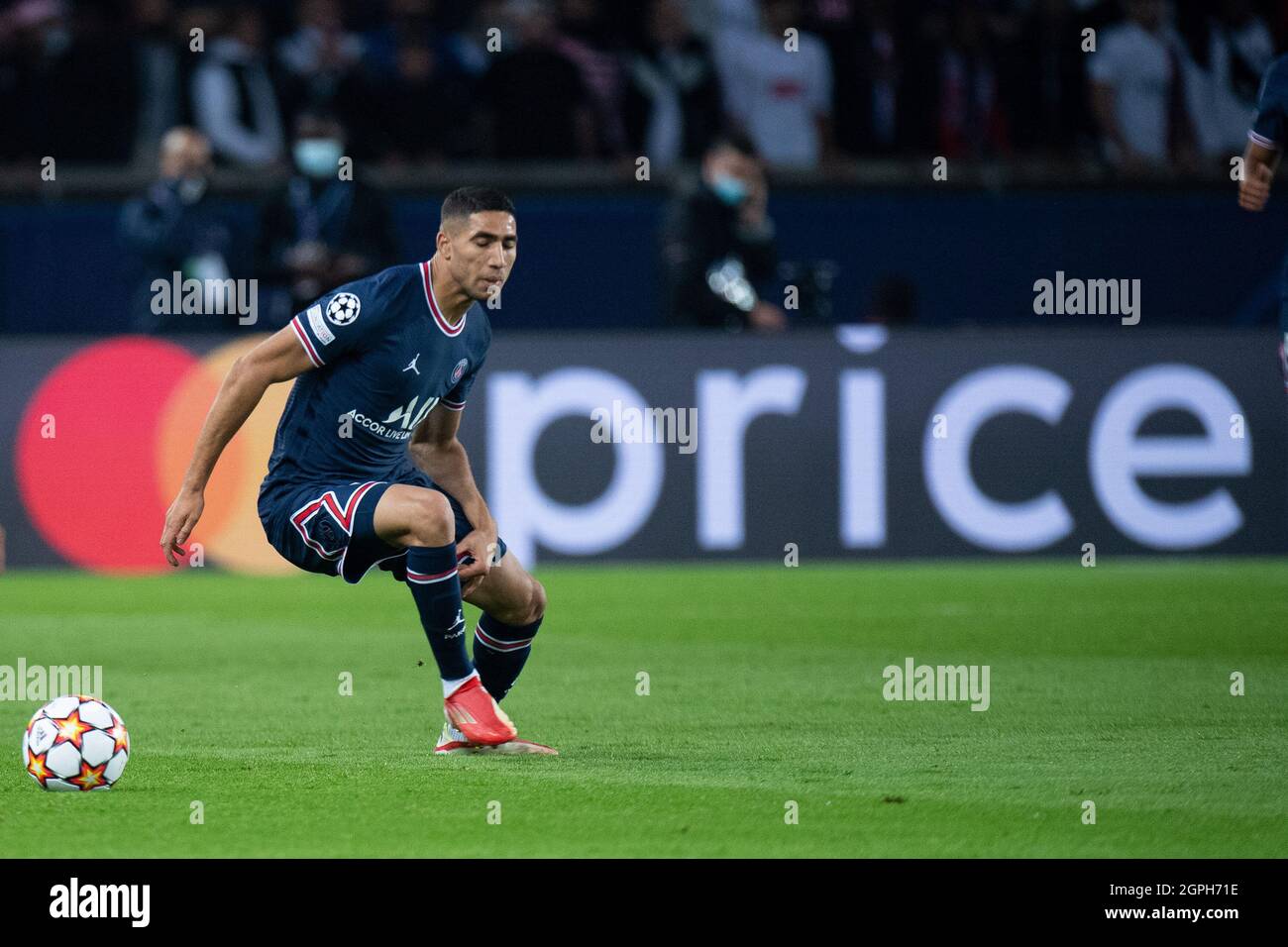 Achraf Hakimi of Paris Saint-Germain during the UEFA Champions League ...