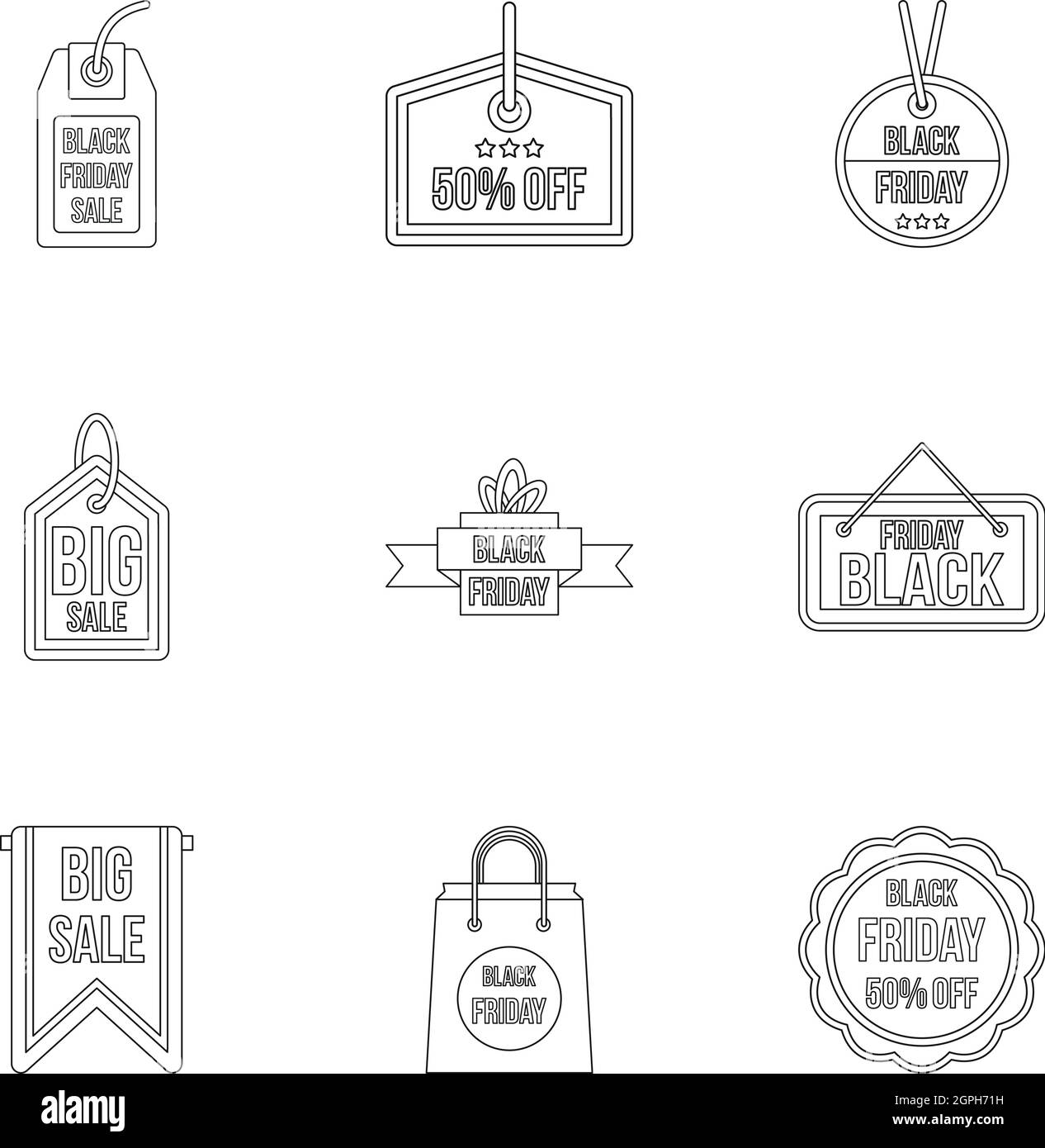 Big sale icons set, outline style Stock Vector Image & Art - Alamy