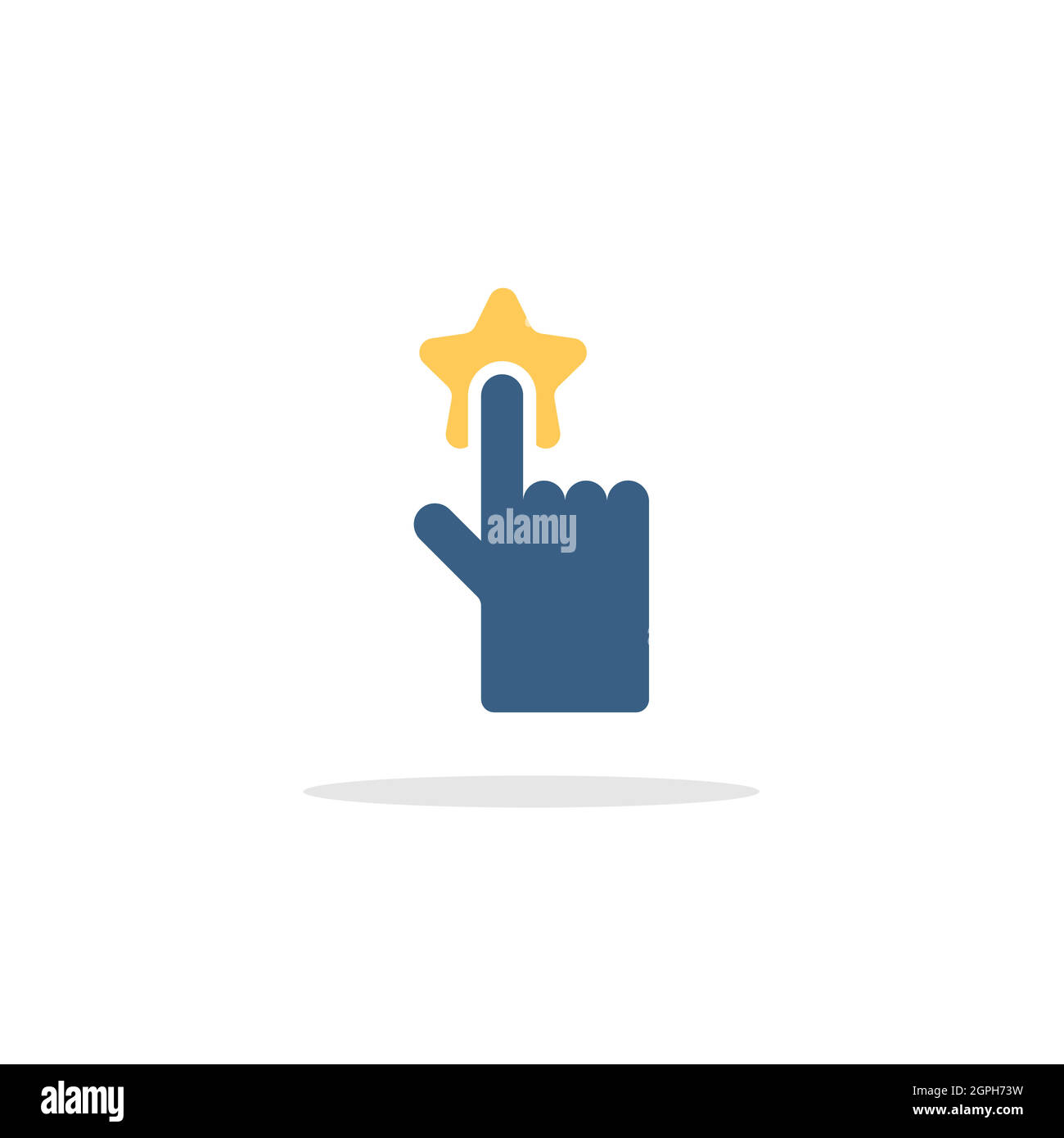 Hand selecting favorite. Rating concept. Finger pressing the star. Icon ...