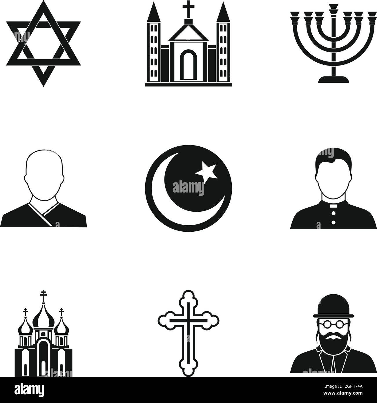Faith icons set simple Stock Vector Images - Alamy