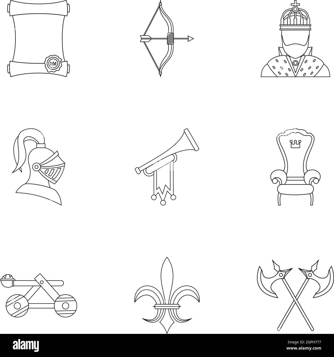 Medieval knight icons set, outline style Stock Vector Image & Art - Alamy