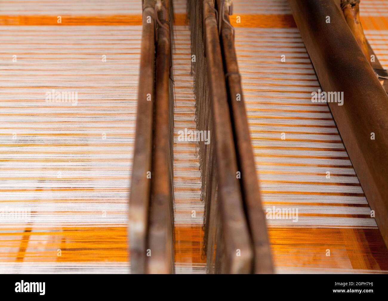 Weaving wooden handloom for pattern Stock Photo - Alamy