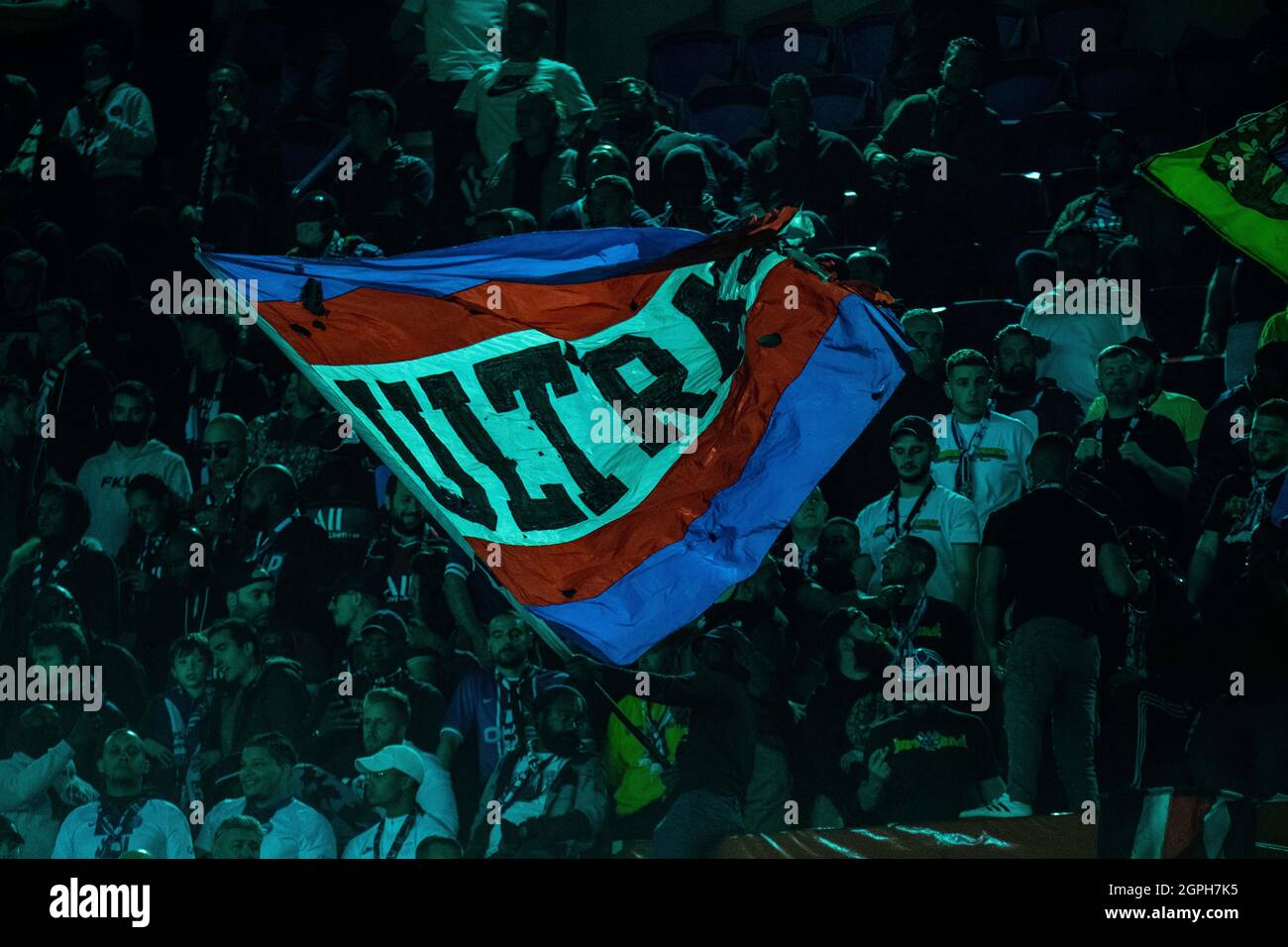 Ultras fans of Paris Saint-Germain during the UEFA Champions League ...