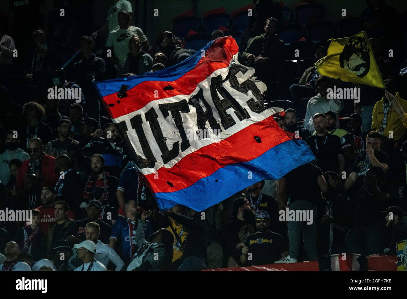 Ultras fans of Paris Saint-Germain during the UEFA Champions League ...