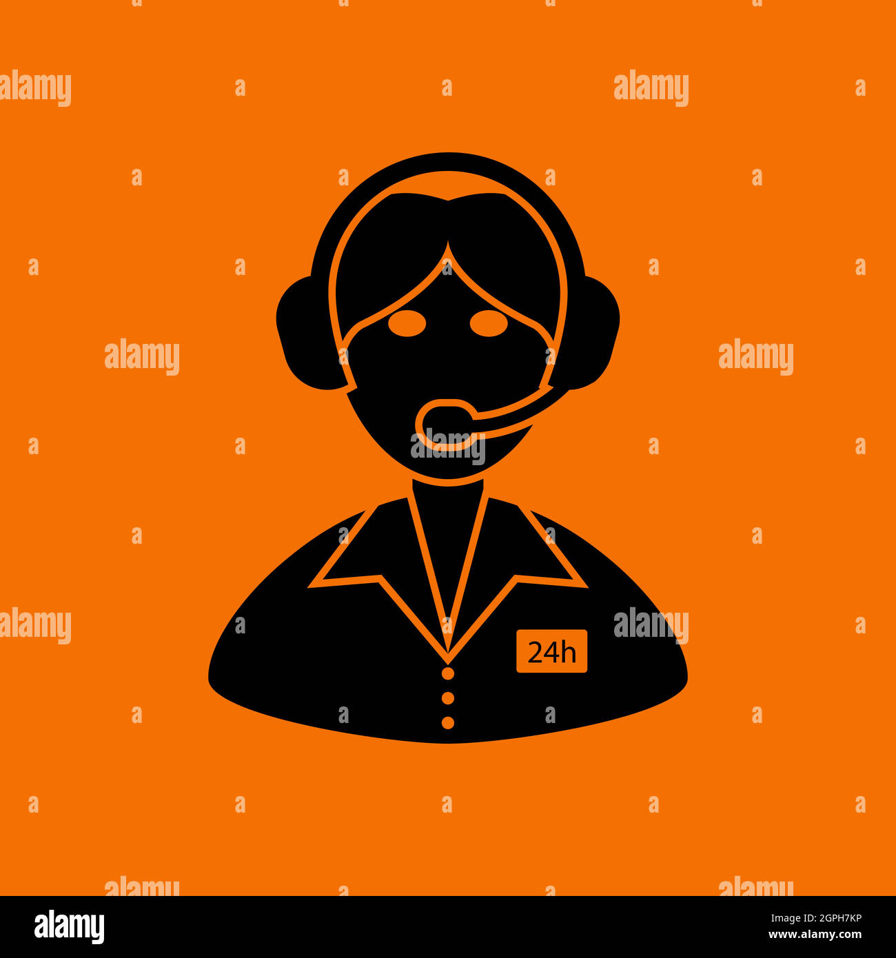 Telephone operator black and white Stock Vector Images - Alamy