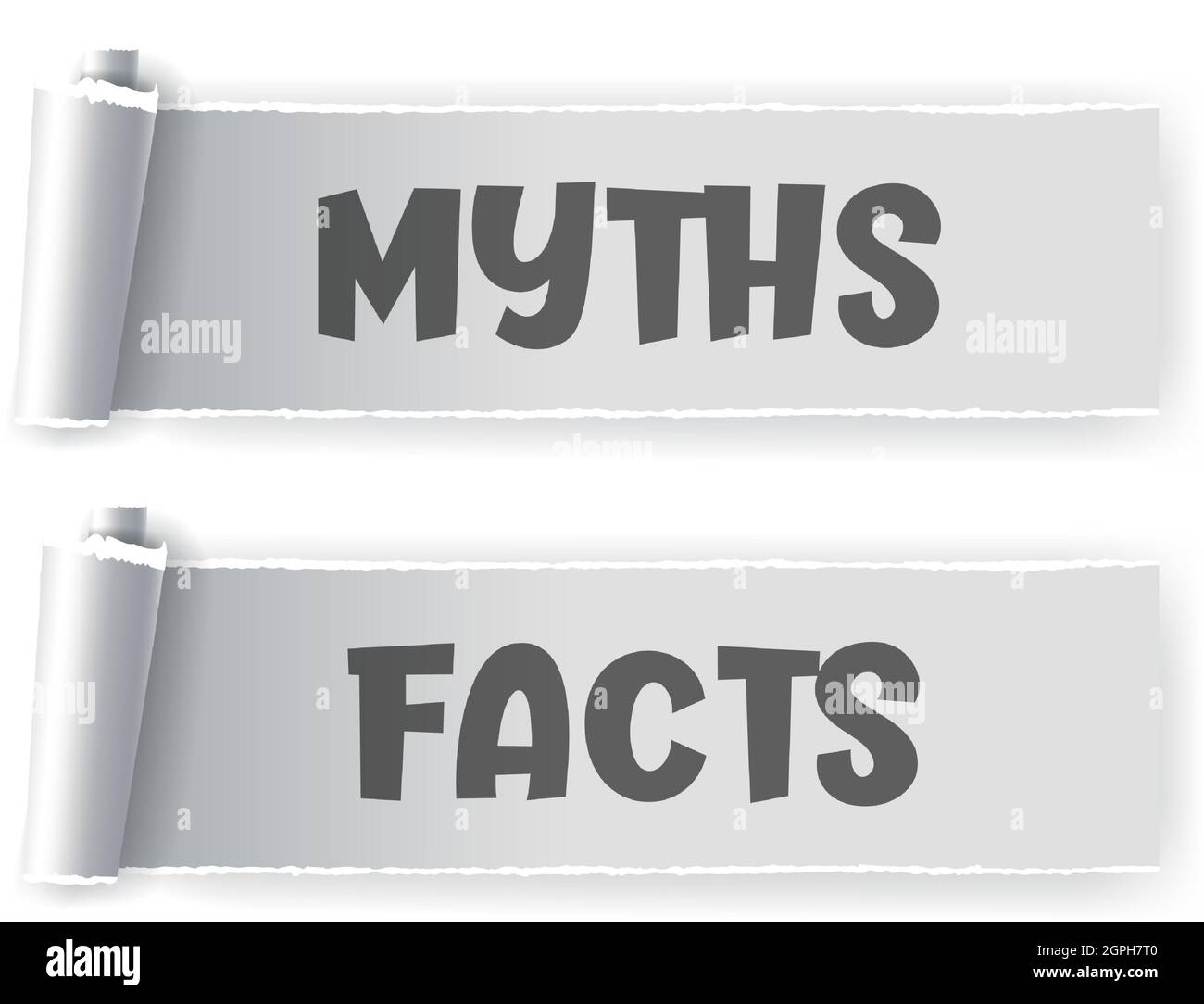 Myths and facts sign. Myths vs Facts header design. True or false facts ...