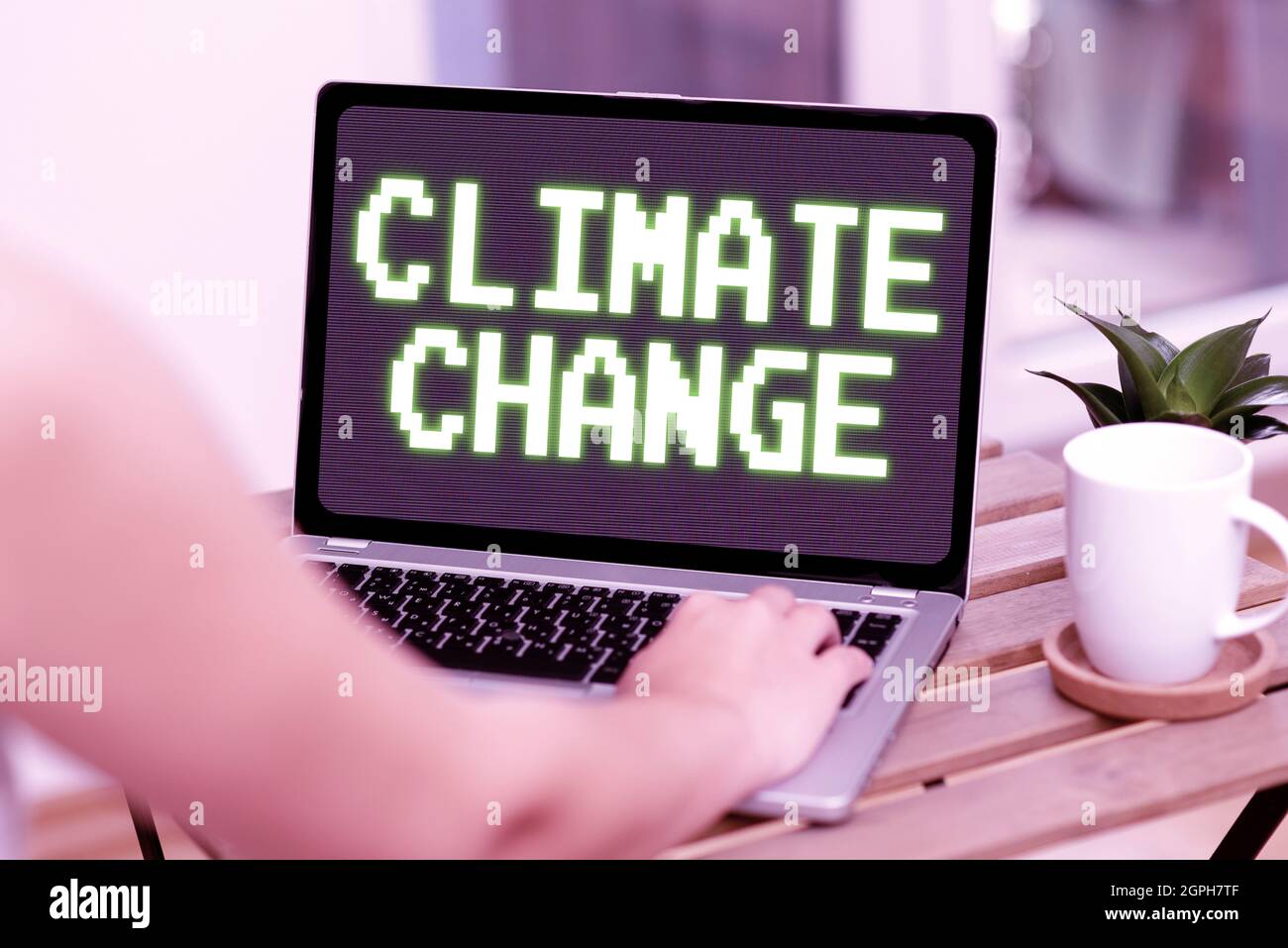 Text caption presenting Climate Change. Business showcase Increase in ...