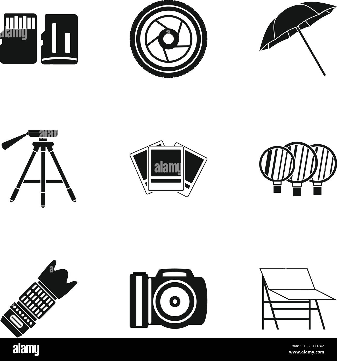 Photo icons set, simple style Stock Vector Image & Art - Alamy