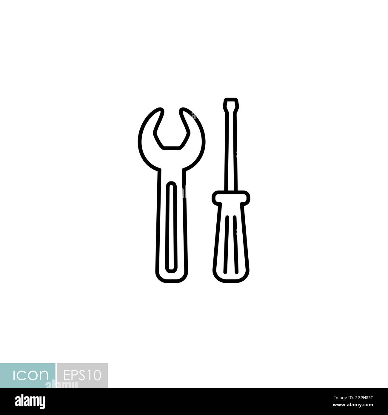 Screwdriver and wrench vector flat icon Stock Vector Image & Art - Alamy