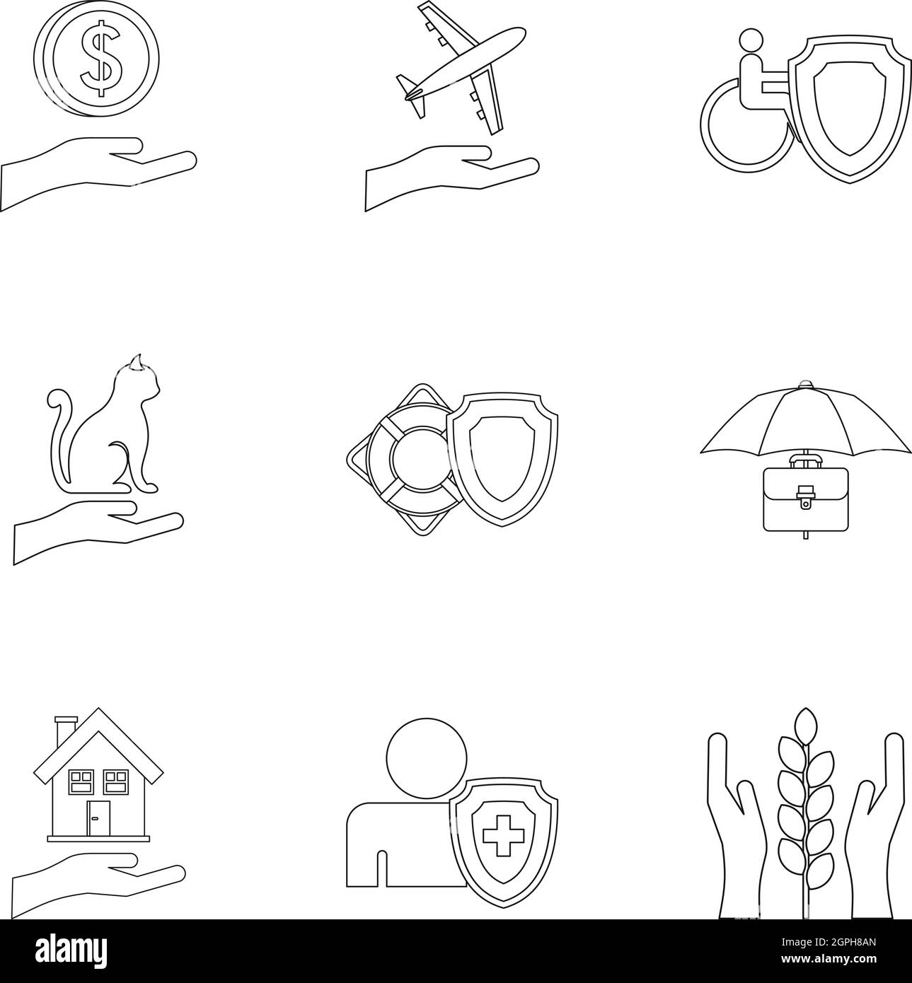 Confidence icons set, outline style Stock Vector Image & Art - Alamy