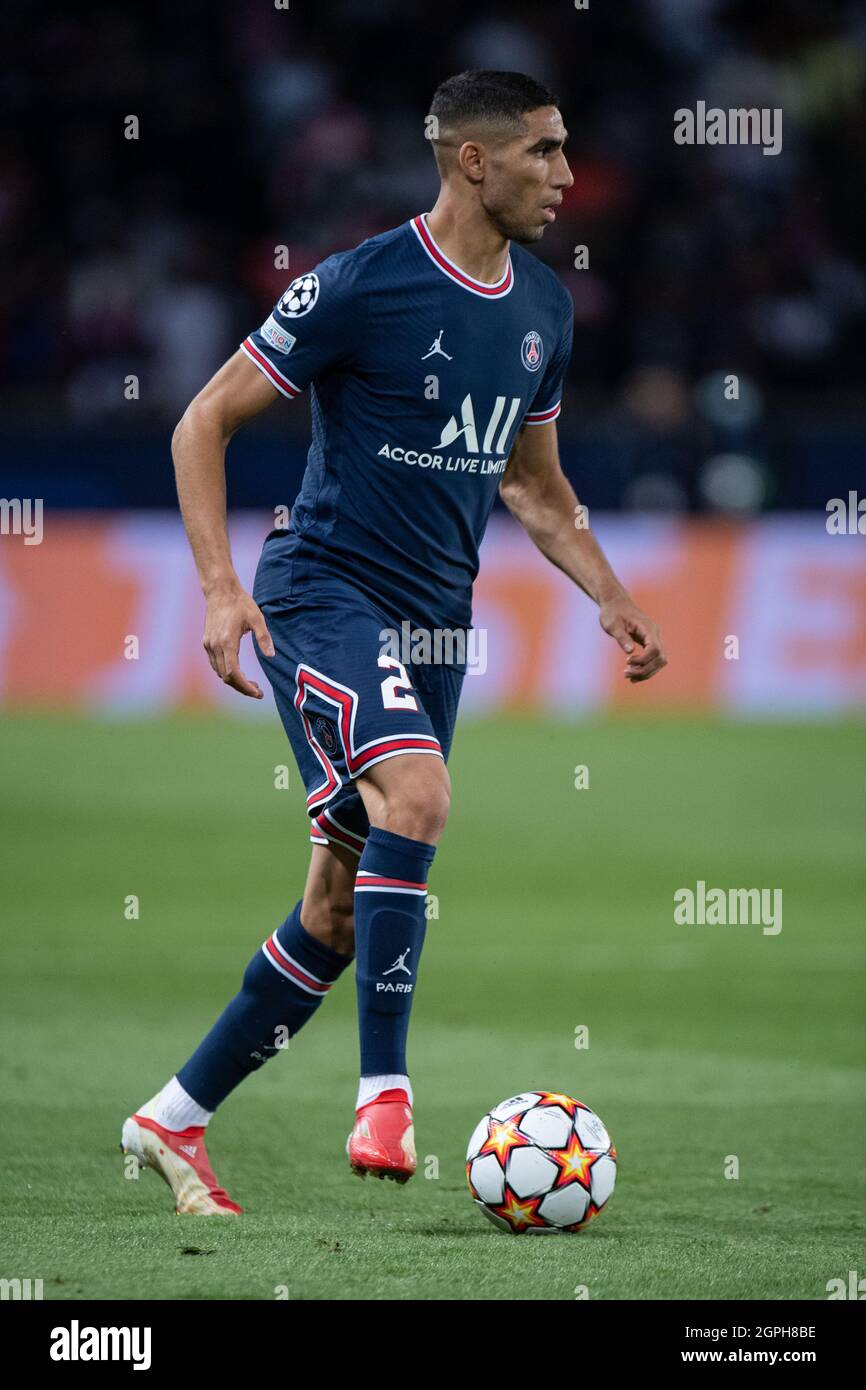 Achraf Hakimi of Paris Saint-Germain during the UEFA Champions League ...