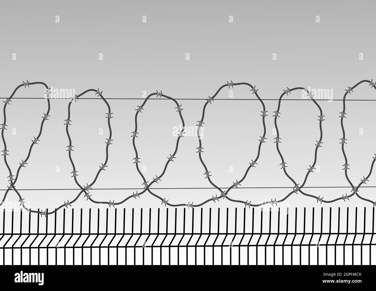 wall with barbed wire Stock Vector Image & Art - Alamy