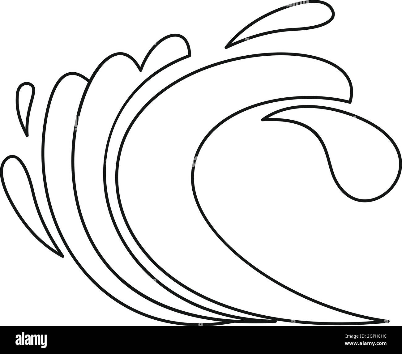 Water wave splash icon, outline style Stock Vector Image & Art - Alamy