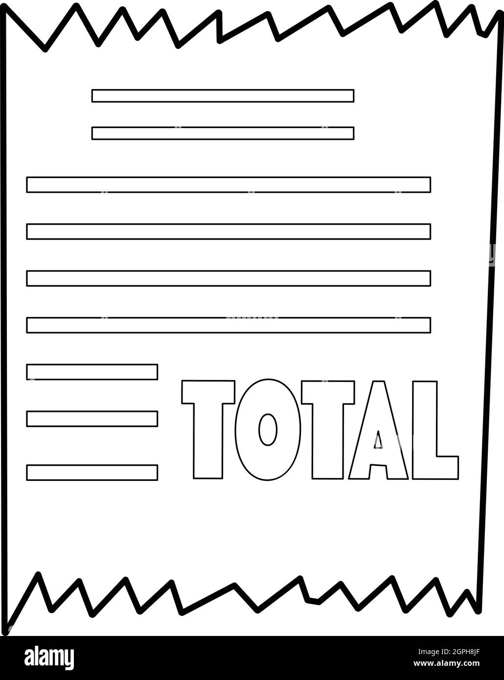 Price receipt vector Black and White Stock Photos & Images - Alamy