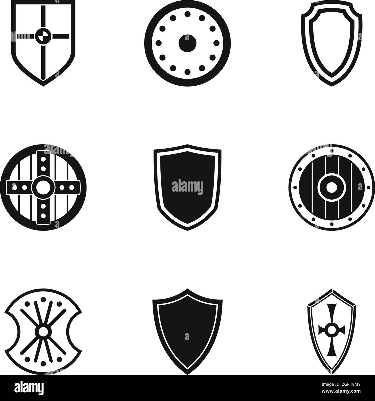 Combat shield icons set, simple style Stock Vector Image & Art - Alamy