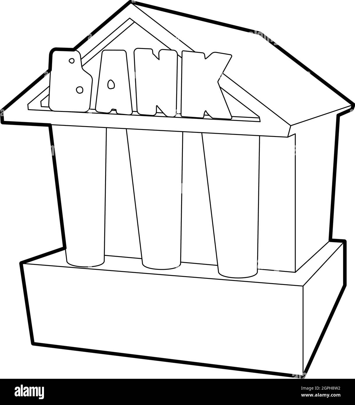 Bank icon, outline style Stock Vector Image & Art - Alamy