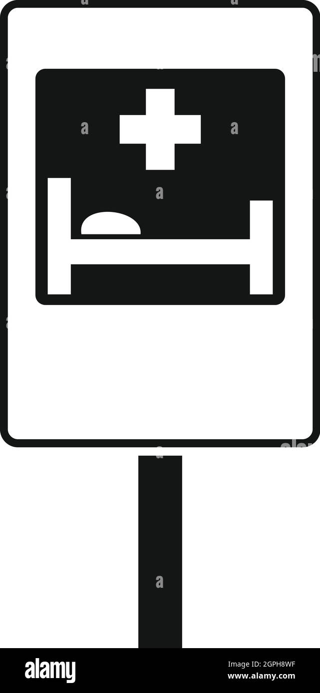 Symbol of hospital road sign icon, simple style Stock Vector Image ...