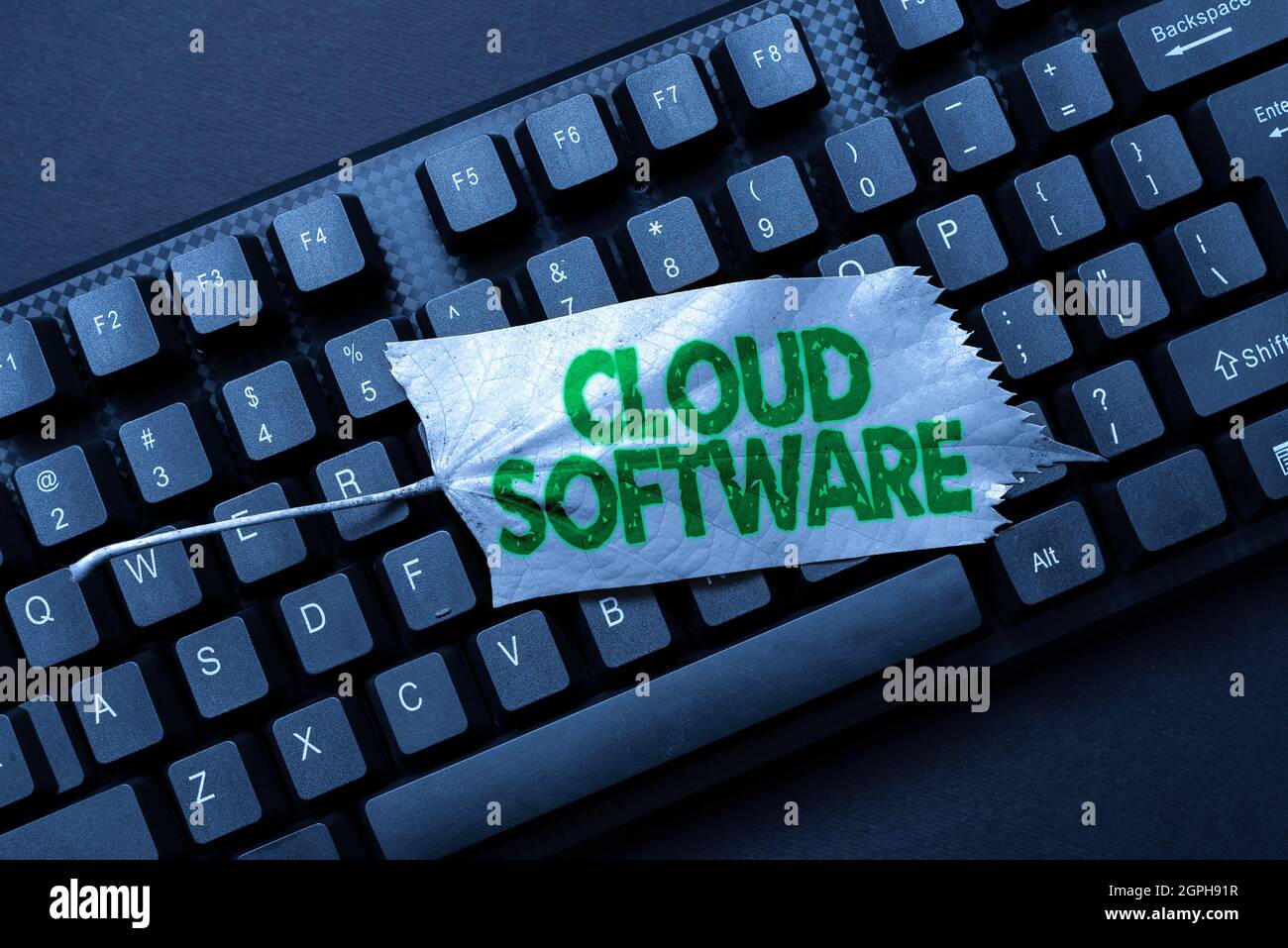 Hand writing sign Cloud Software. Internet Concept Programs used in Storing Accessing data over ...