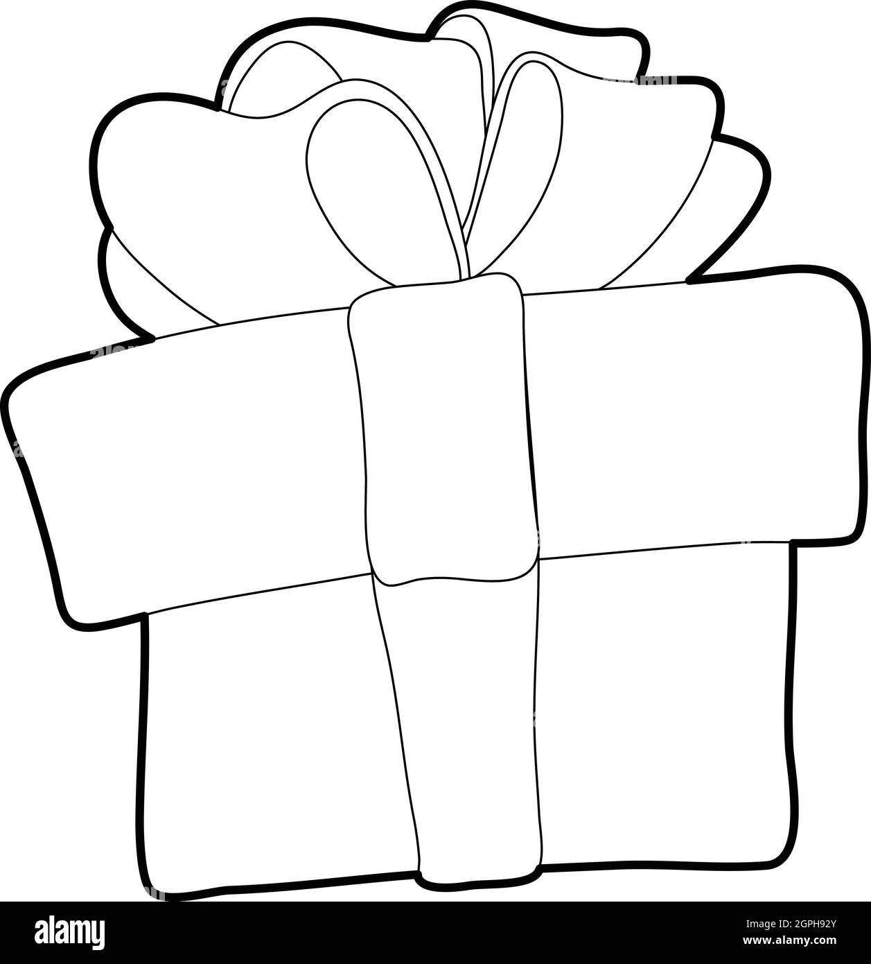 Gift box icon thin Black and White Stock Photos & Images - Alamy