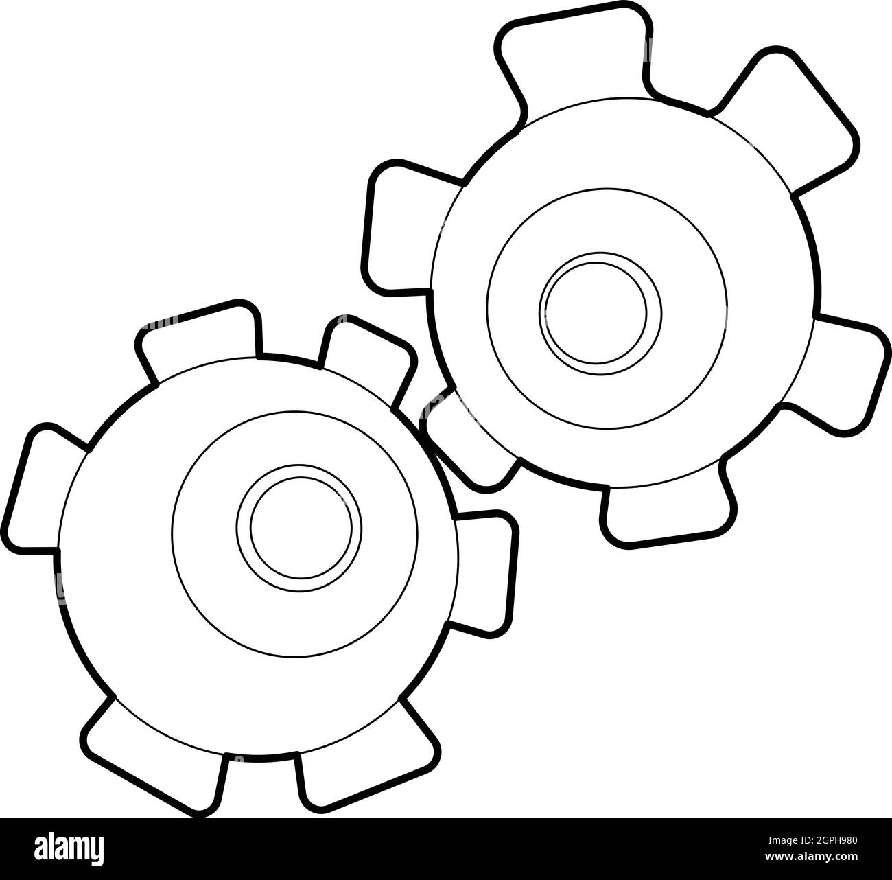 Cogwheel icon, outline style Stock Vector Image & Art - Alamy