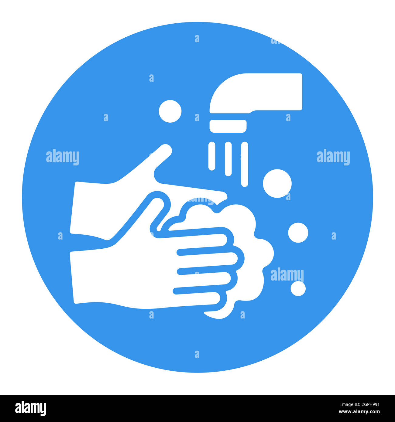 Washing hands with soap to prevent virus white glyph icon Stock Vector ...