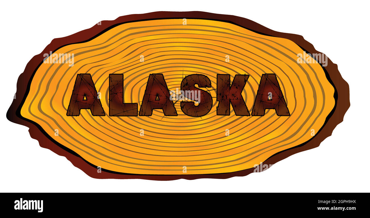Alaska Log Sign Stock Vector Image & Art - Alamy