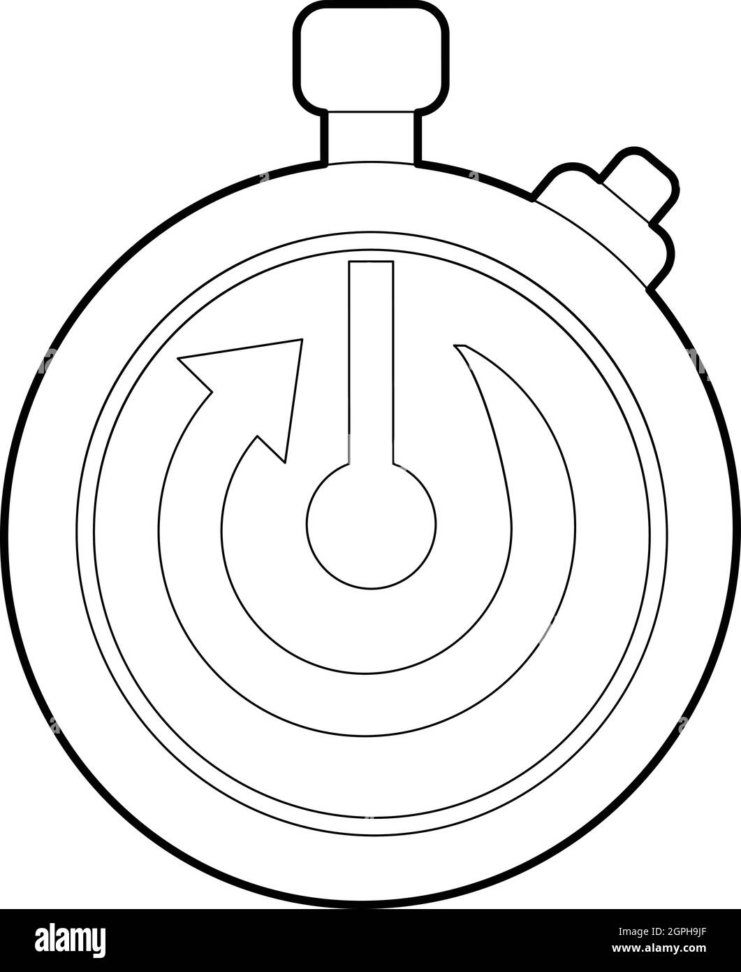 Training time icon outline Black and White Stock Photos & Images - Alamy