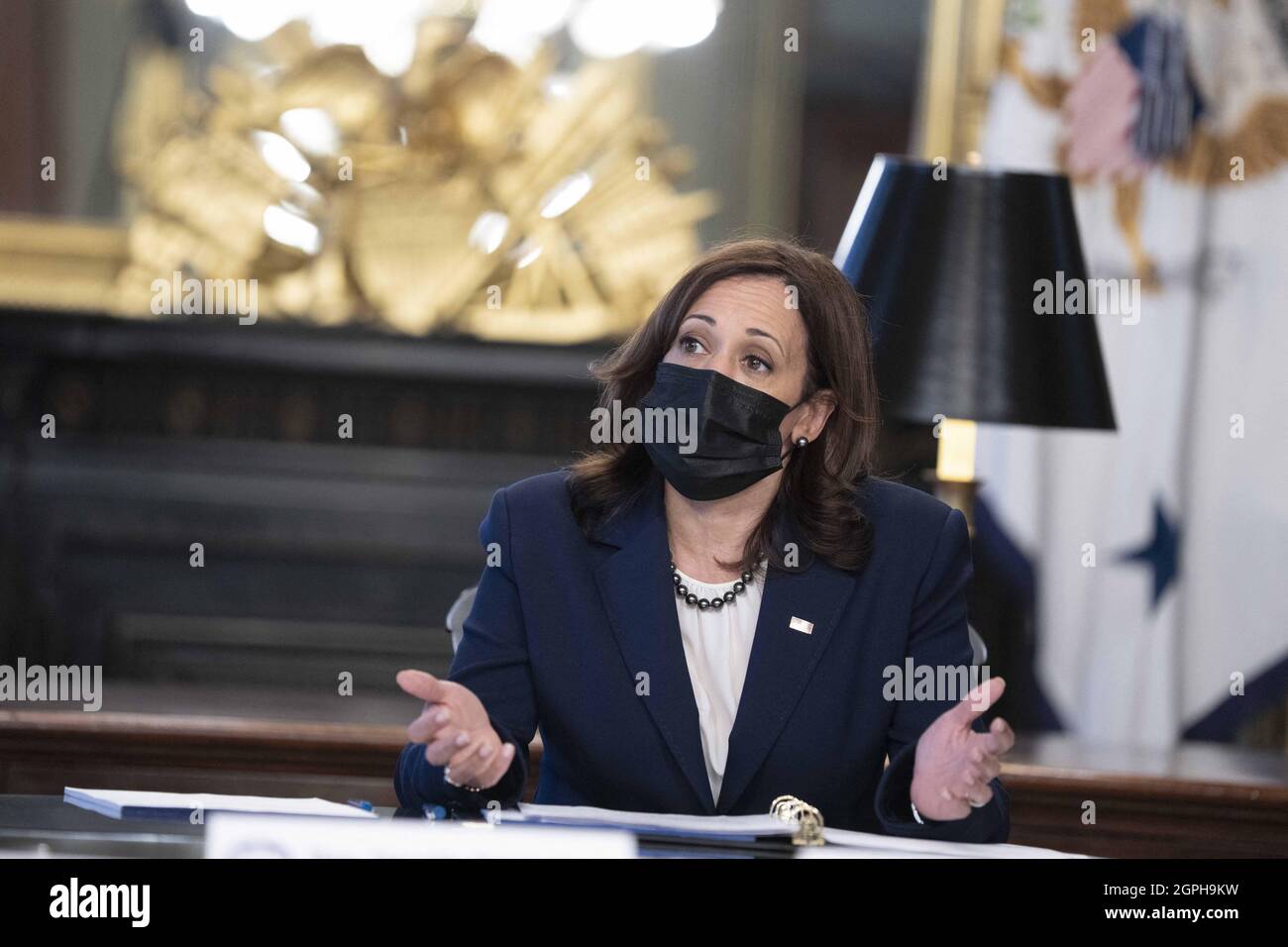 United States Vice President Kamala Harris meets with small business ...