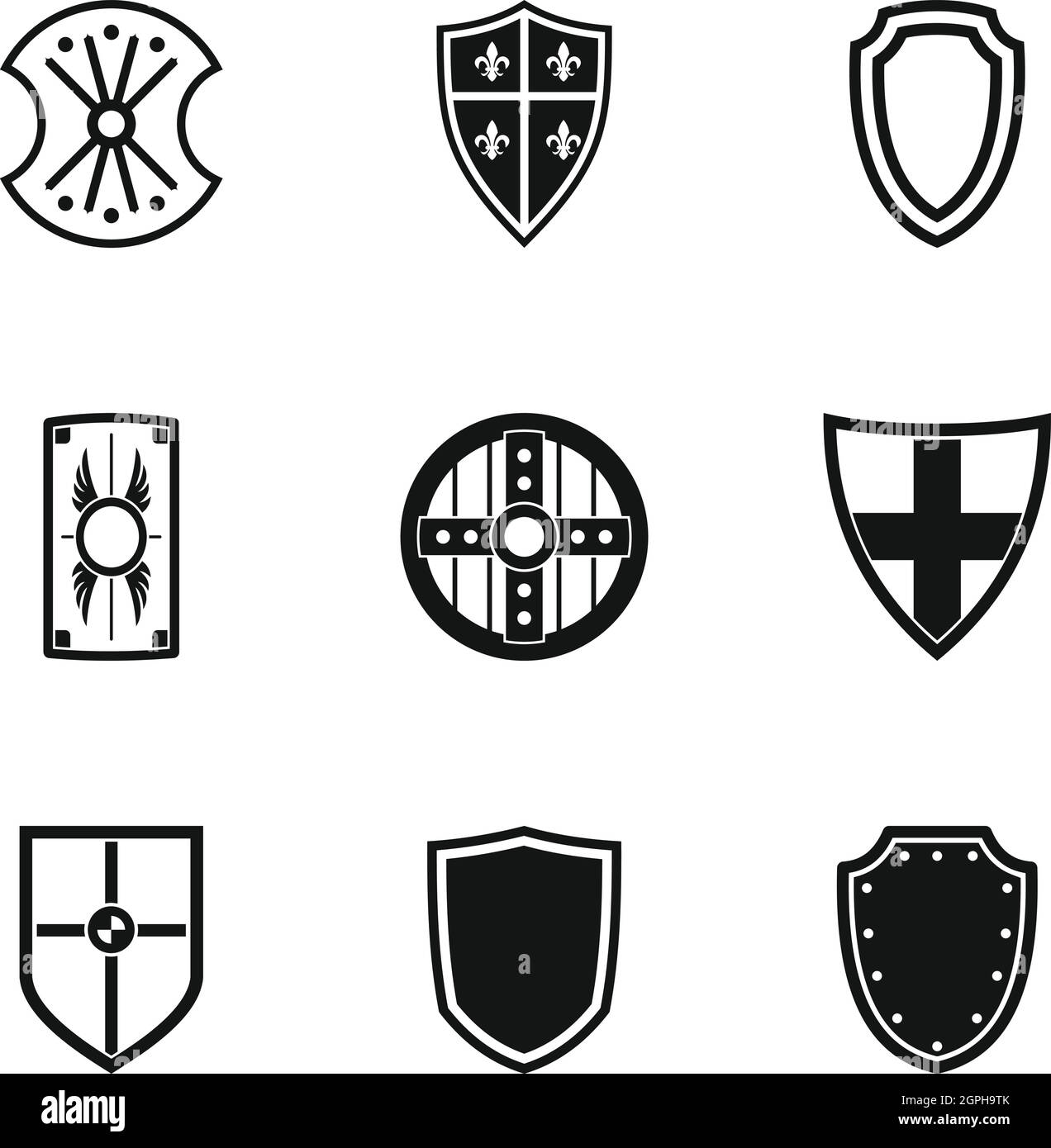 Army shield icons set, simple style Stock Vector Image & Art - Alamy
