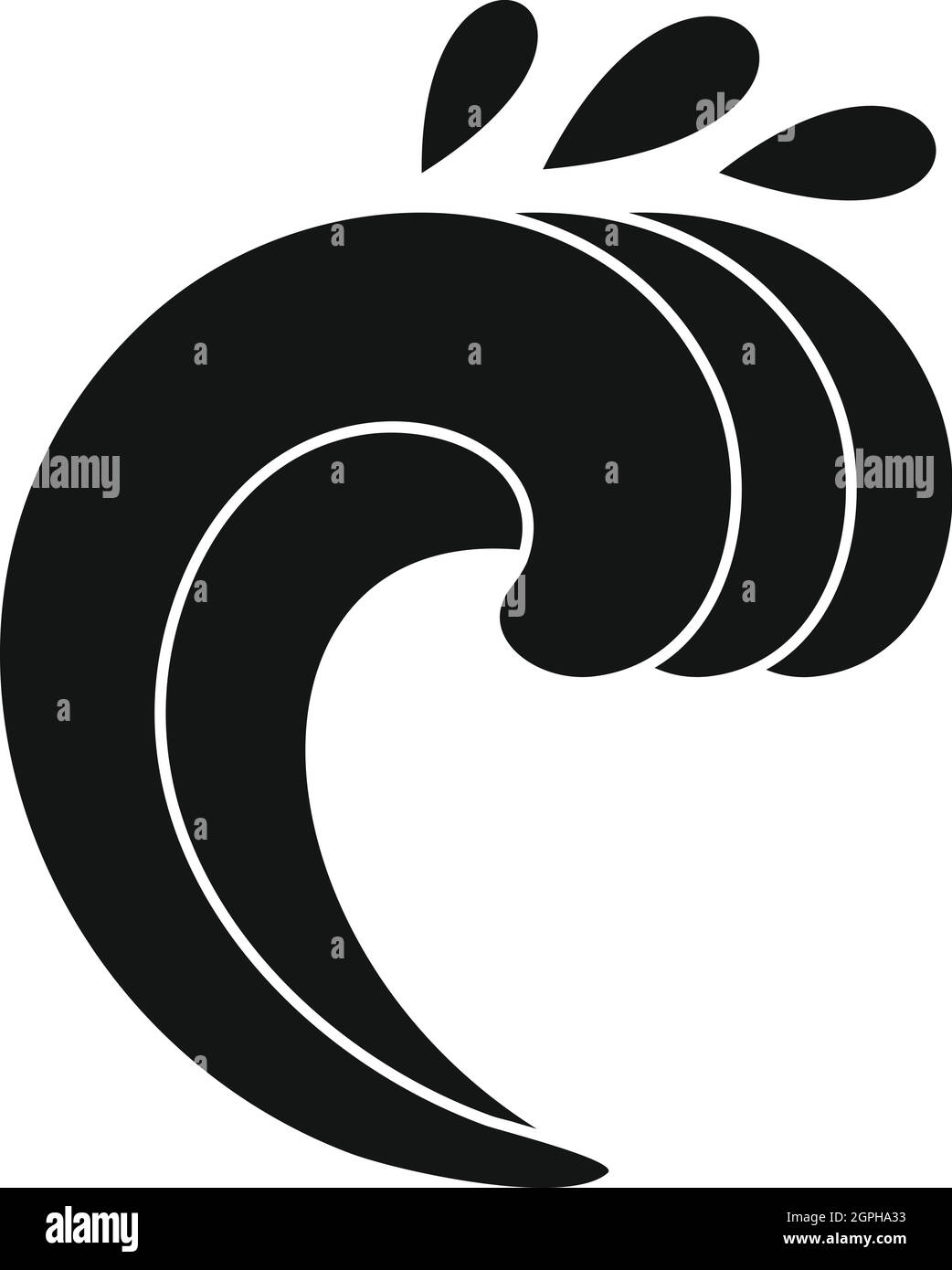 Large curling wave icon, simple style Stock Vector Image & Art - Alamy